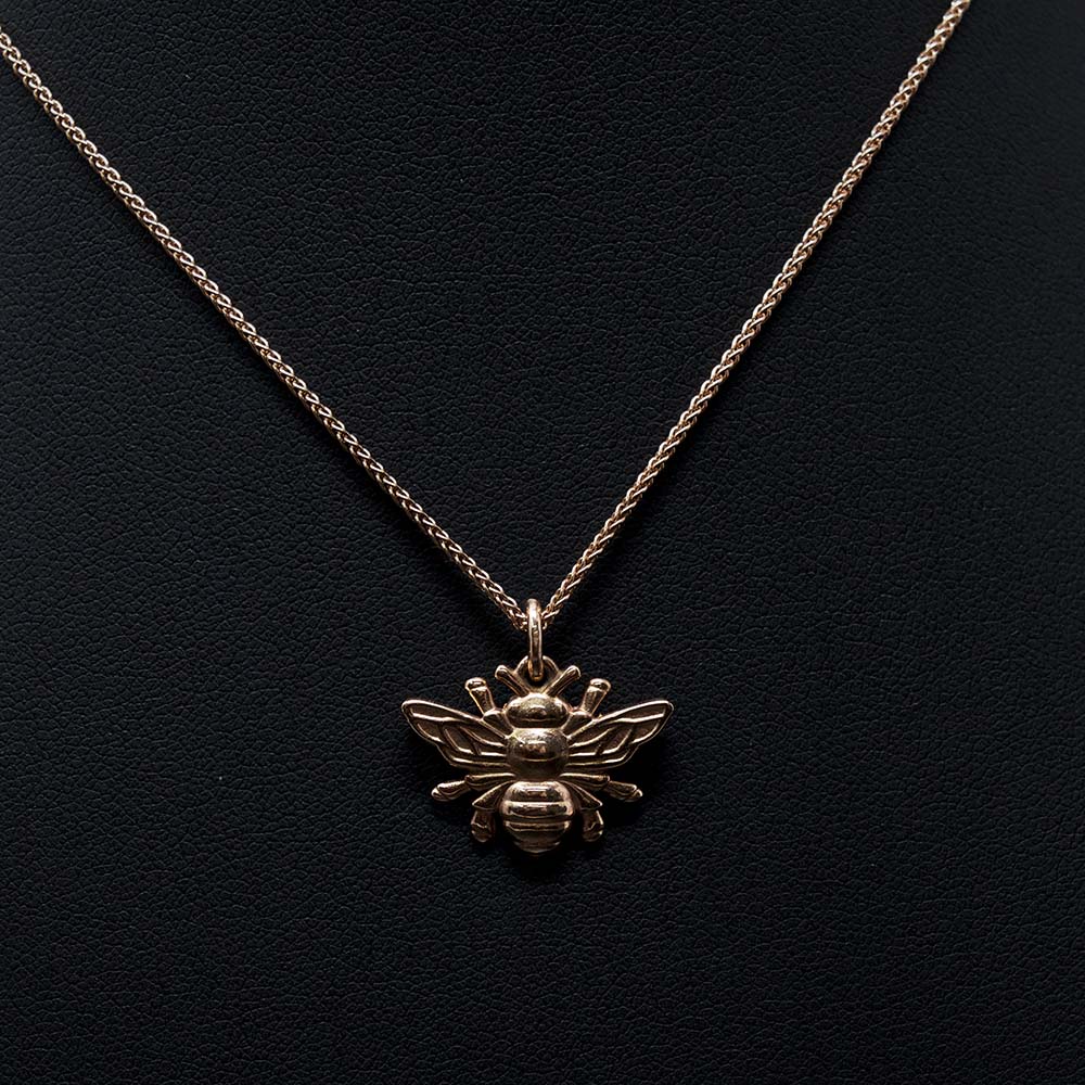 Rose Gold Manchester Bee Pendant Necklace | Nouveau Jewellers