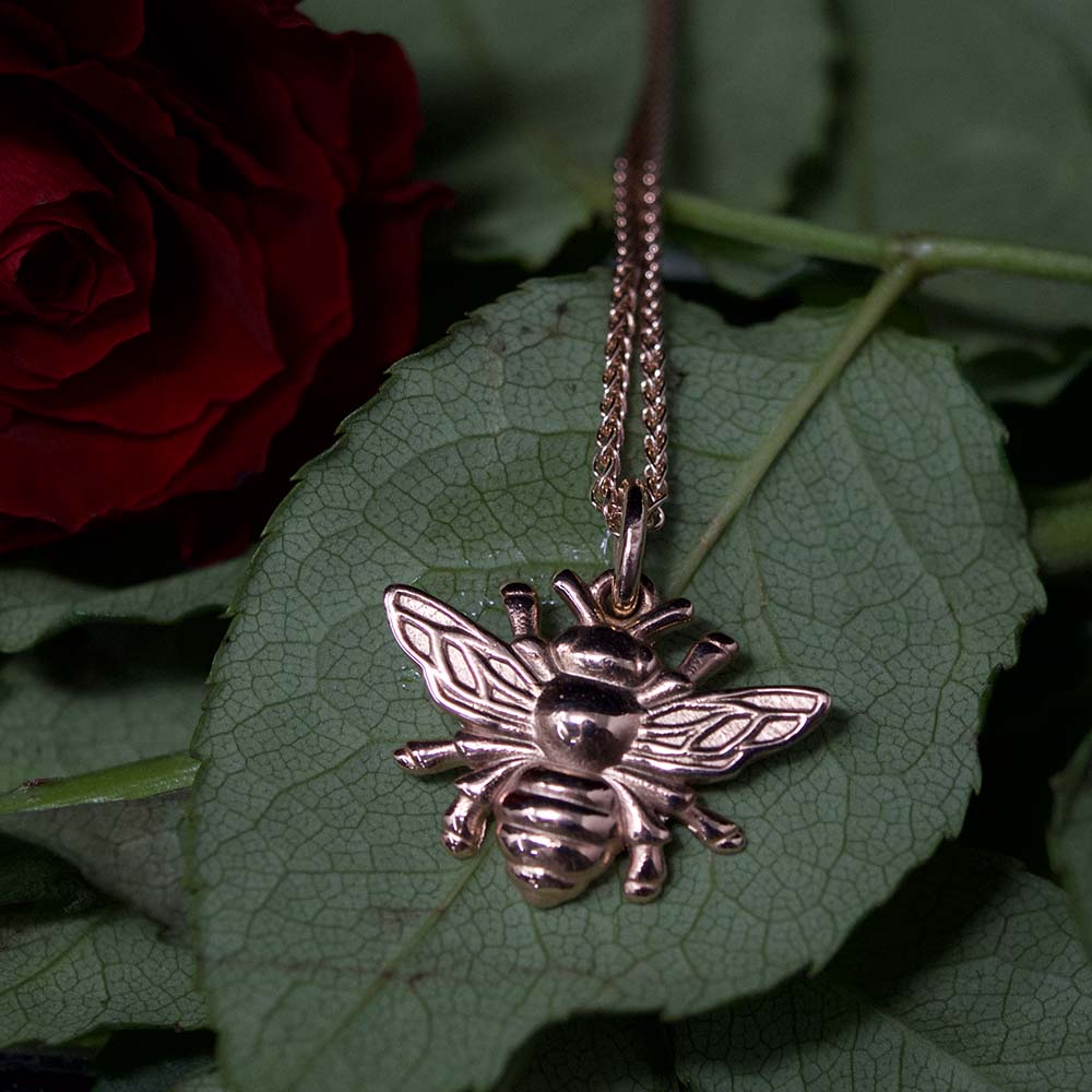Rose Gold Manchester Bee Pendant Necklace | Nouveau Jewellers